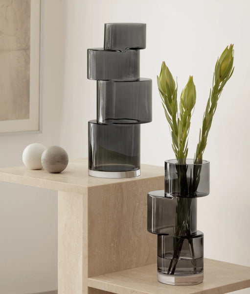 Tier Vase H26cm Slate Grey by LSA International | Gudang Malaysia